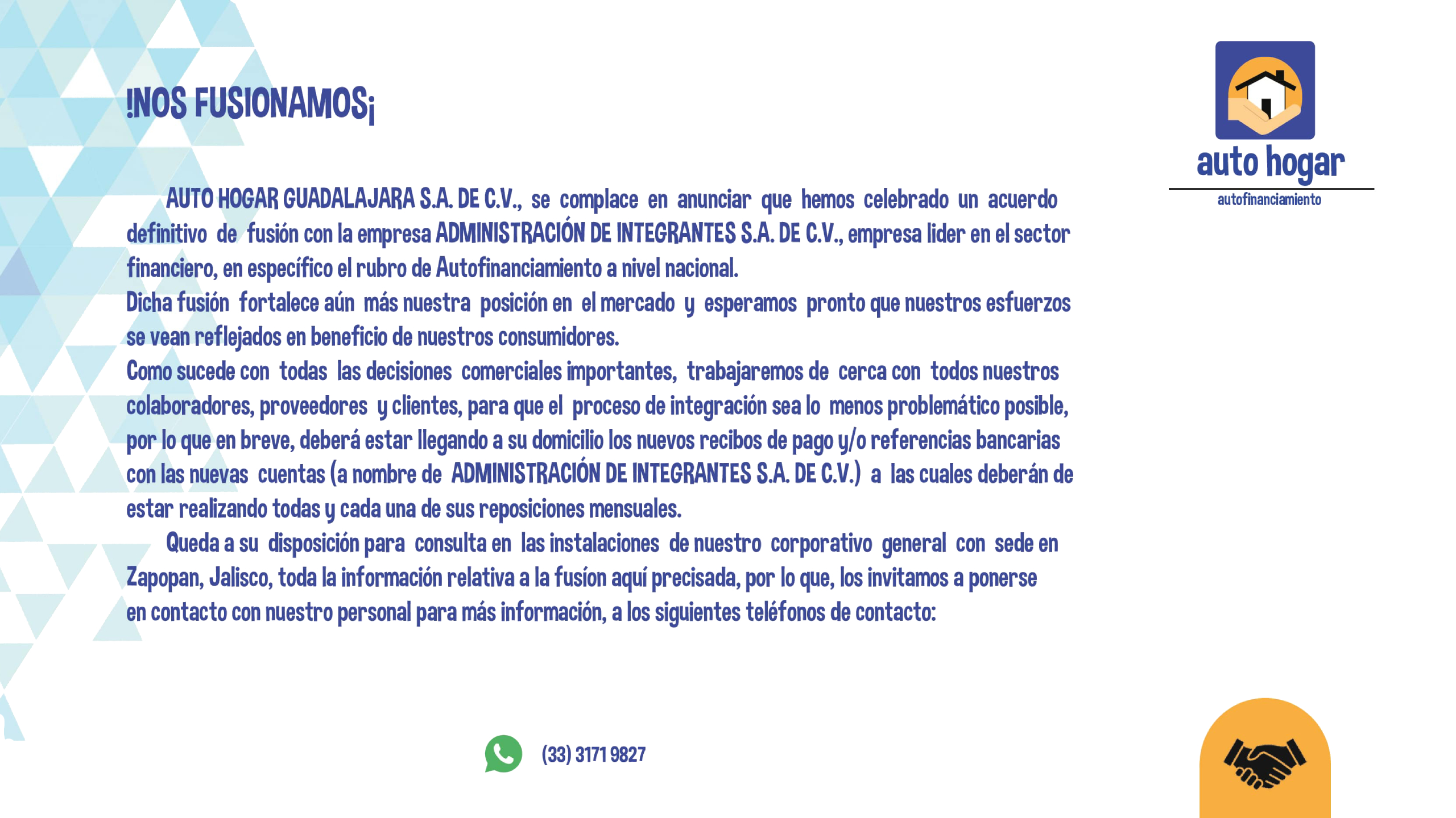 Auto Hogar | Autofinanciamiento
